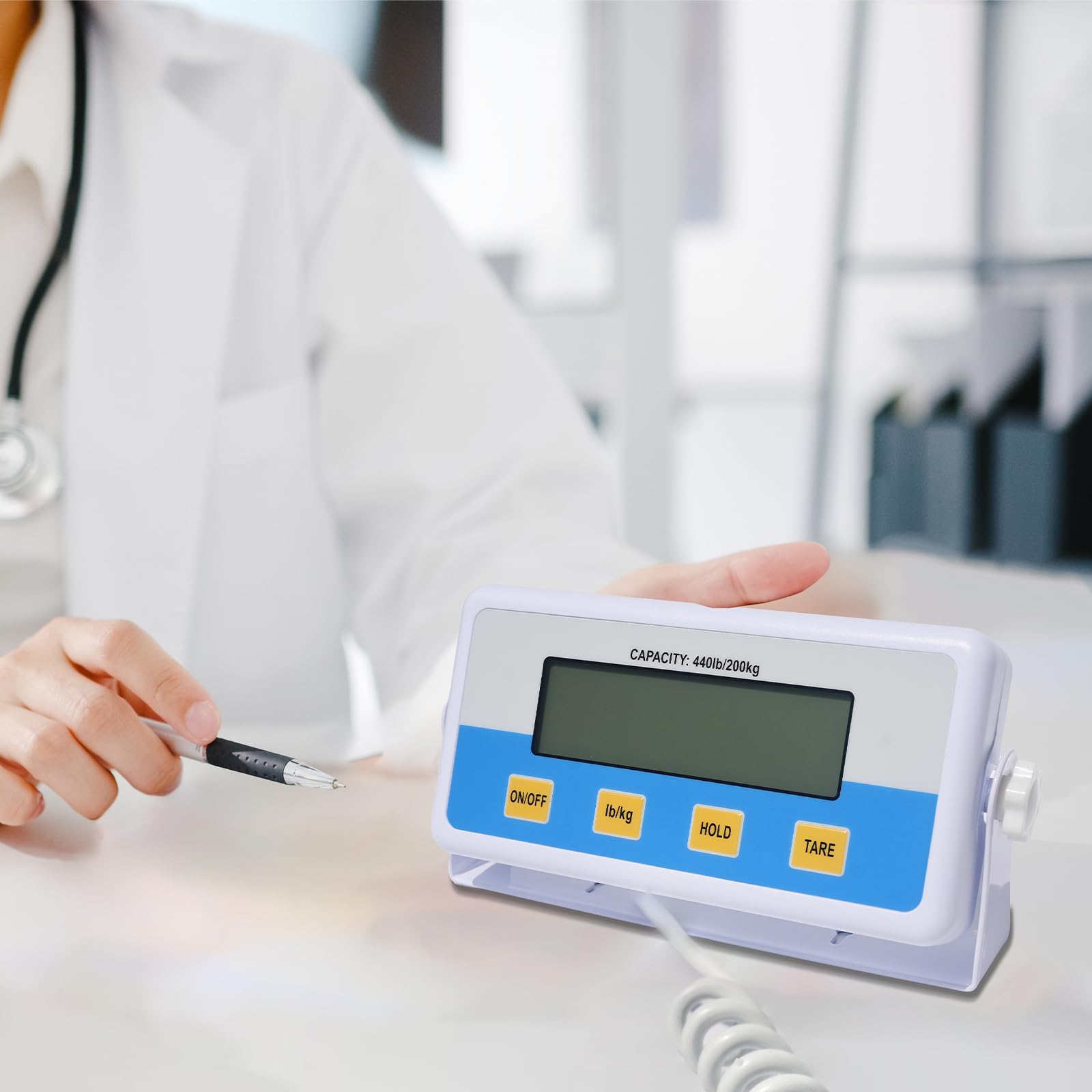 Medical Grade Scale YINGYUDZSW Portable Easy to Read Digital Display - Pound & Kilogram Settings - Heavy Duty 440 lb Limit Scale for Body Weight 12.9"X12.5" Platform - Home, Hospital & Physician Use