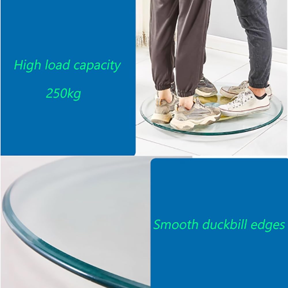 MAGILL Lazy Susan Turntable, Round Tempered Glass Rotating Tray for Dining Table Swivel Serving Plate,Large Swivel Tray with Silent Base,Smooth & Silent (Color : A, Size : 80cm/32in)