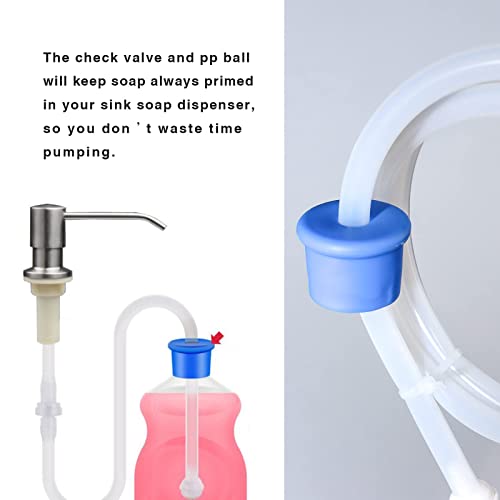 Sink Soap Dispenser Tube Kit, Soap Dispenser Pump for Kitchen Sink and Tube Kit, 40'' Tube Connects Directly to Soap Bottle, No More Refills