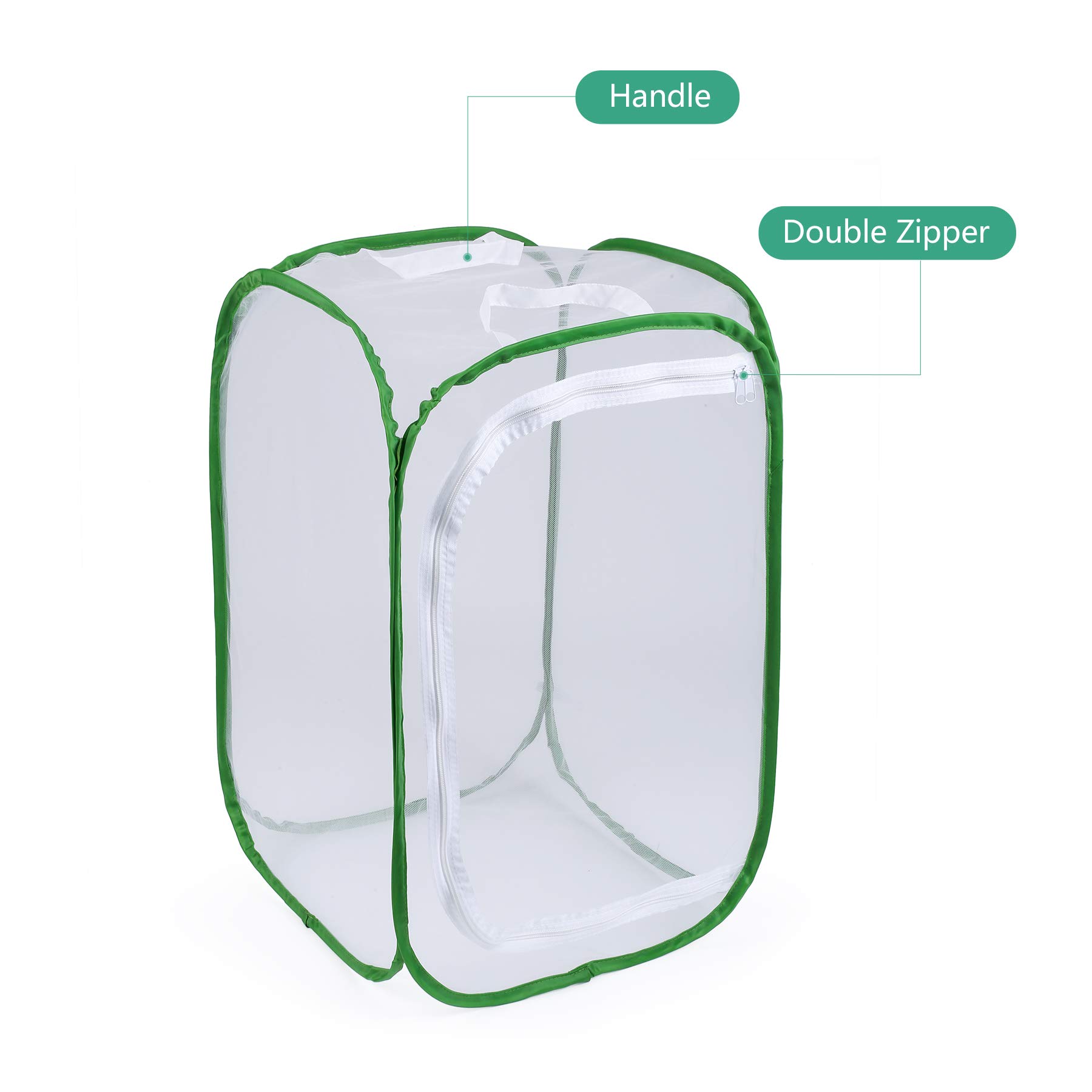 RESTCLOUD Small Butterfly Habitat Insect Cage Caterpillars Enclosure Pop-up Clear Mesh 6 Mesh Panels 12 x 12 x 12 Inches Tall