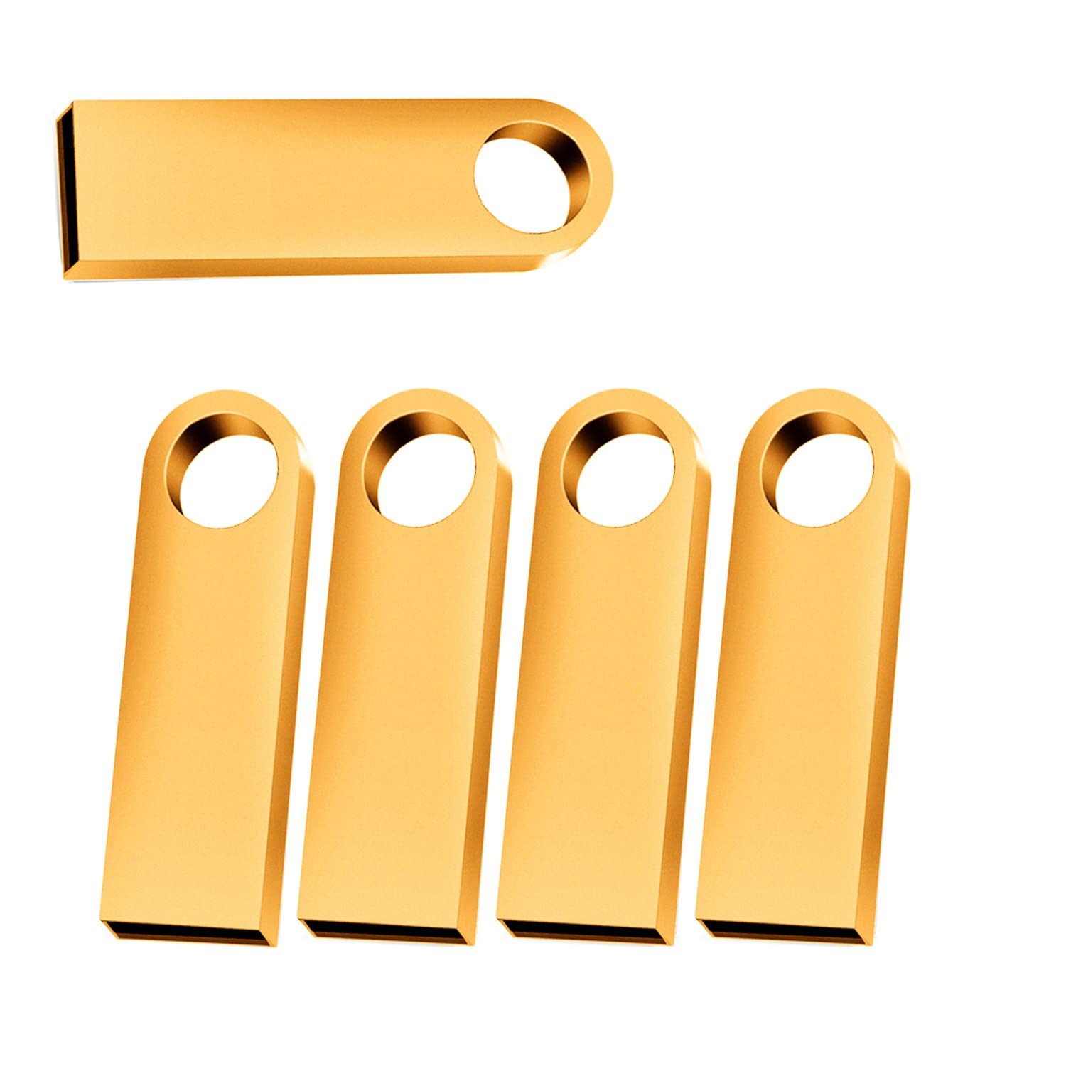 USB Thumb Drive 64GB 5 Pack USB 2.0 Flash Drive Jump Drive 64GB, (Gold 64GB 5 Pack)