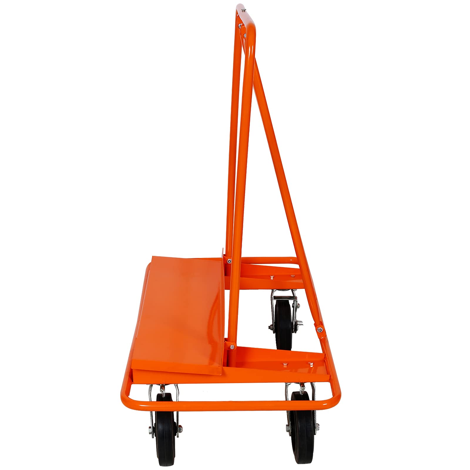 Veemuaro Drywall Sheet Cart, Heavy Duty Panel Dolly Cart 2400LBS Load Capacity with Four 8" Rubber Wheels, Rolling Dolly for Garage, Home, Warehouse (Orange)