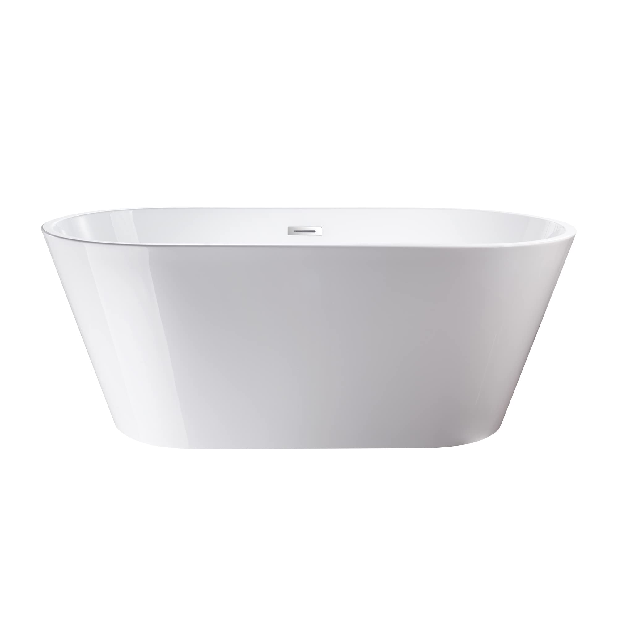 Vanity Art 54" X 29" Non-Slip Acrylic Freestanding Bathtub | Contemporary Design Soaking Tub with Overflow and Pop-up Drain, UPC Certified VA6815-NXSW