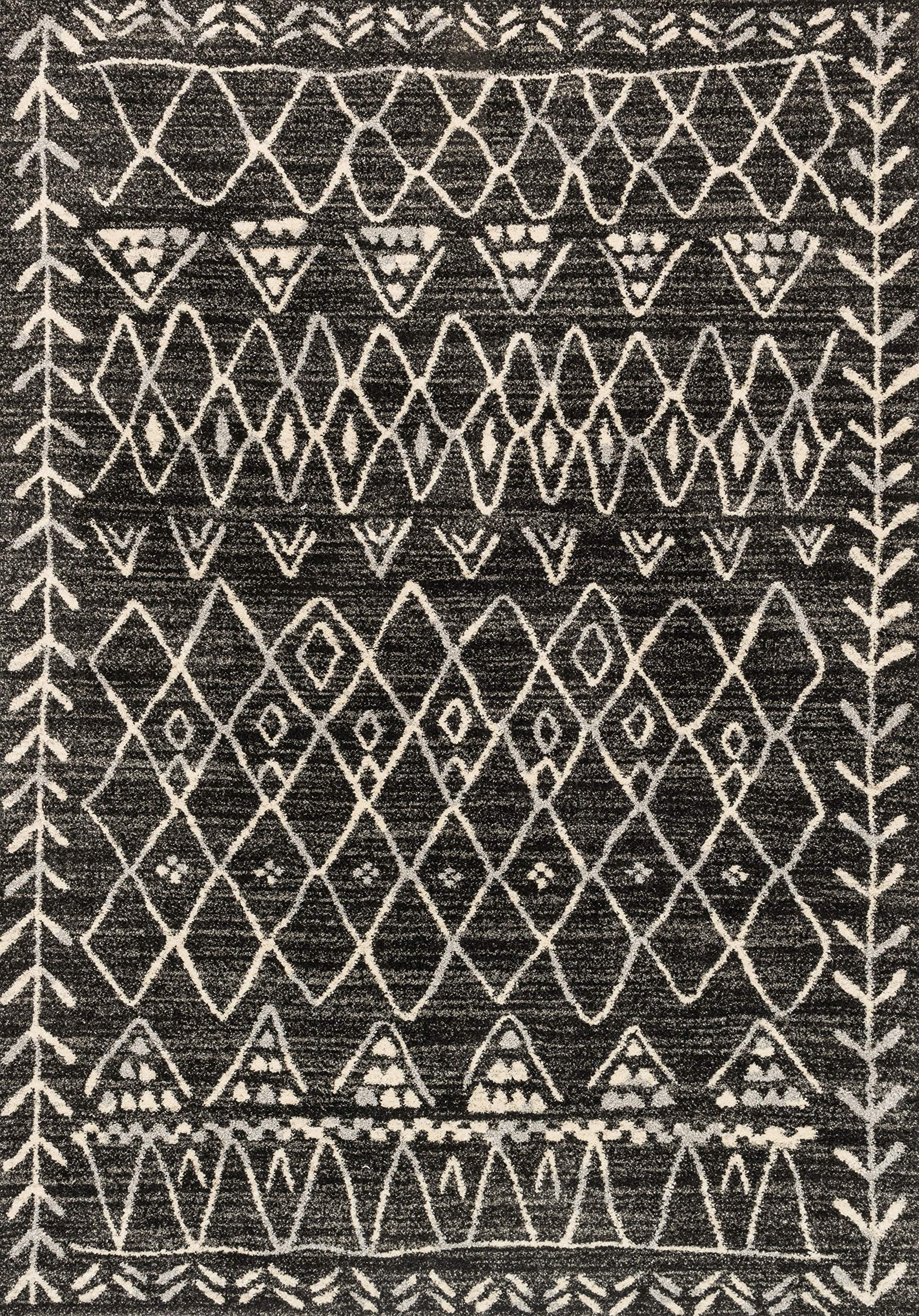 Loloi Emory Black/Ivory 2'-5" x 7'-7" Runner Rug