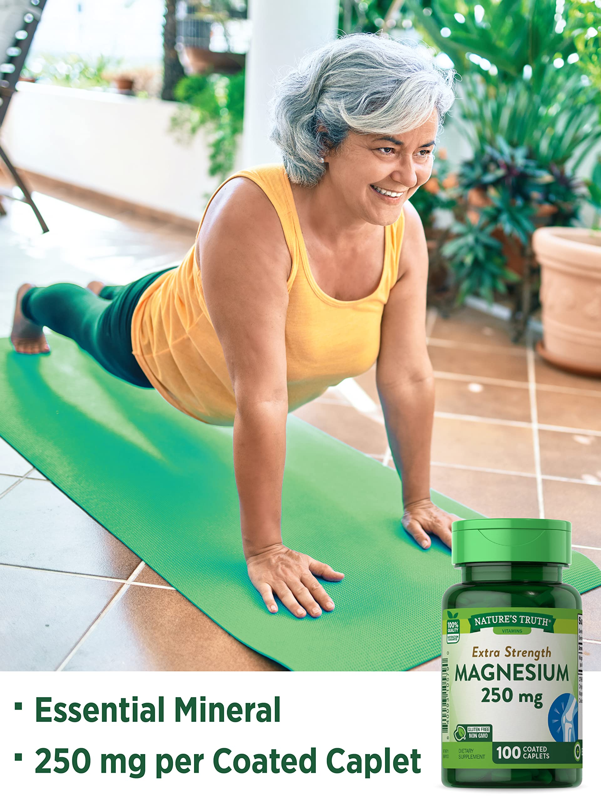 Magnesium Oxide | 250 mg | 100 Caplets | Vegetarian, Non-GMO & Gluten Free Supplement | by Nature's Truth