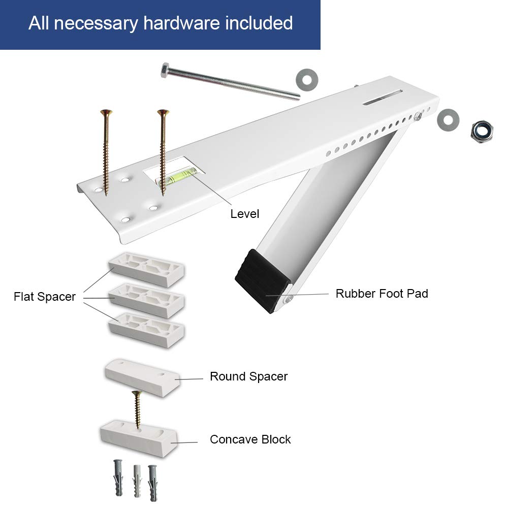 ONELIGHT Universal AC Window Air Conditioner Support Bracket Heavy Duty,Up to 165lbs