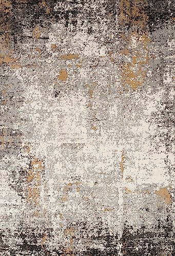 Loloi II Alchemy Collection ALC-02 Contemporary Accent Rug 2'-8" x 4' Granite/Gold Rectangular 0.25" Thick