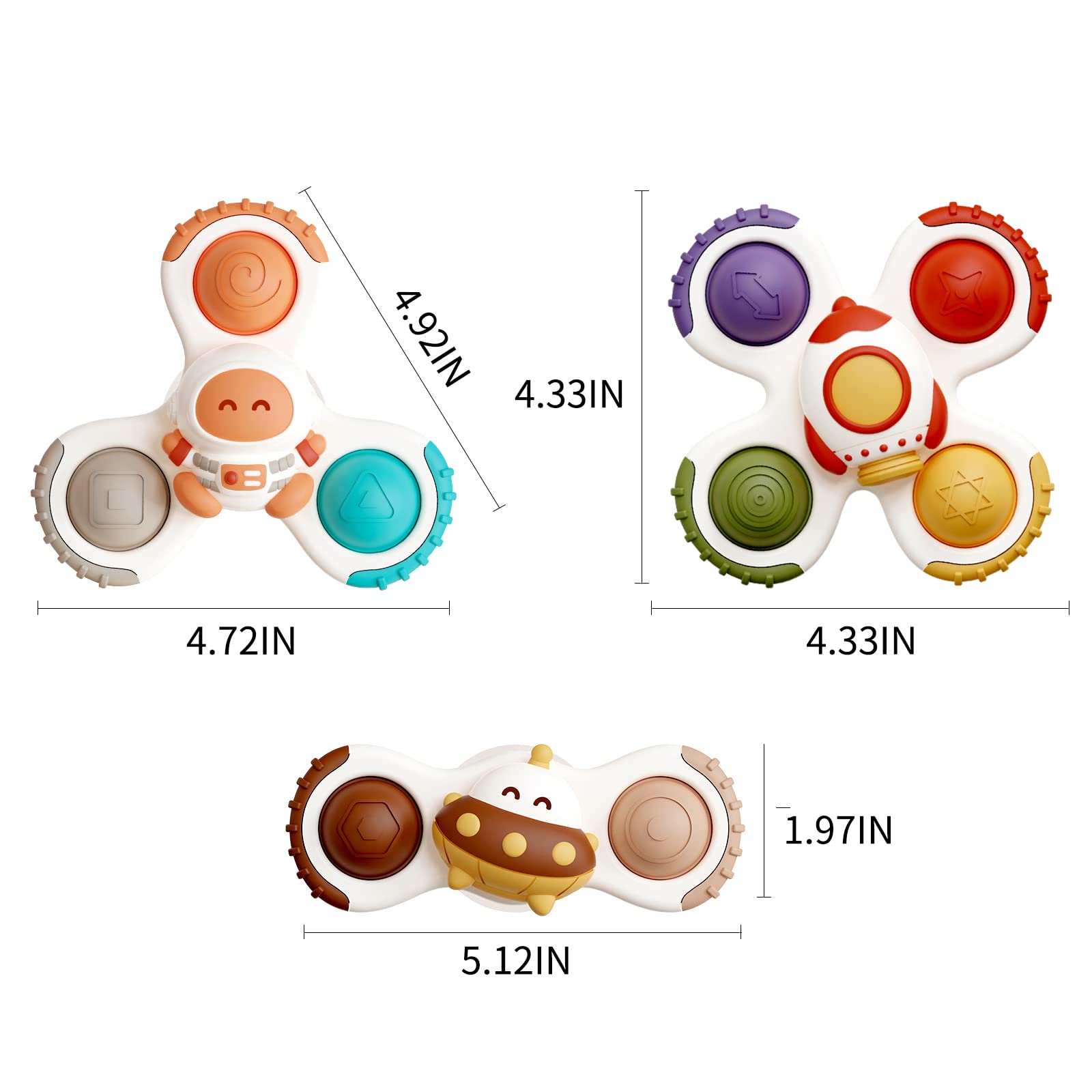 VERSAINSECT p POP IT Fidget Spinner Sensory Bath Toys,Teether Toy, Early Education Toys Garden Sculpture Outdoor