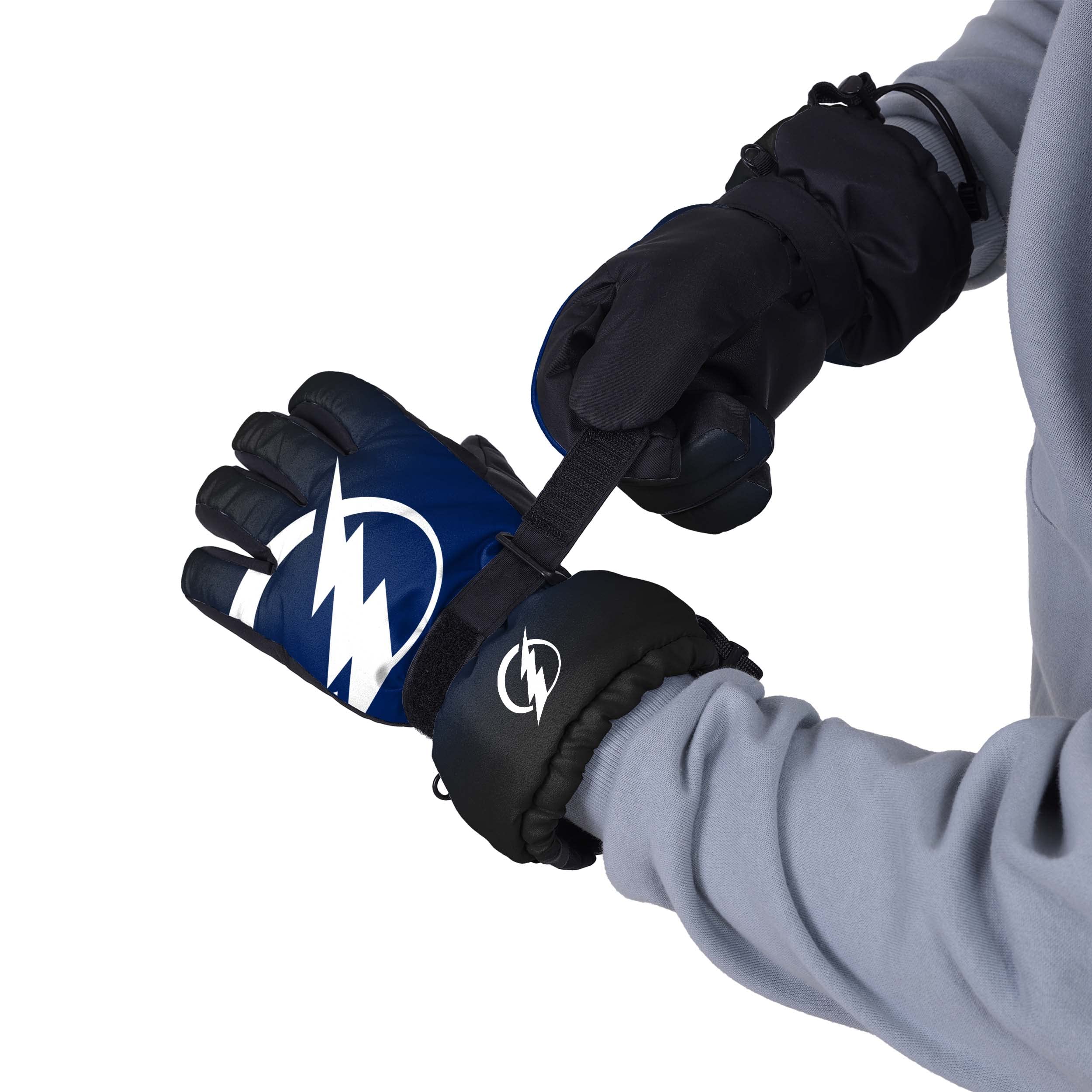 NHL Tampa Bay Lightning Gradient Big Logo Insulated Winter Ski GovesGradient Big Logo Insulated Winter Ski Goves, Gradient Print, L/XL