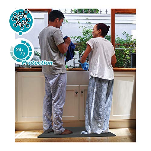Ultralux Premium Anti-Fatigue Floor Comfort Mat, Durable Ergonomic Non-Slip Kitchen Standing Mat, 3/4β Thick, 16β x 24β, Multi-Purpose Standing Support Pad, Home, Office, Garage, Kitchen Rug, Gray