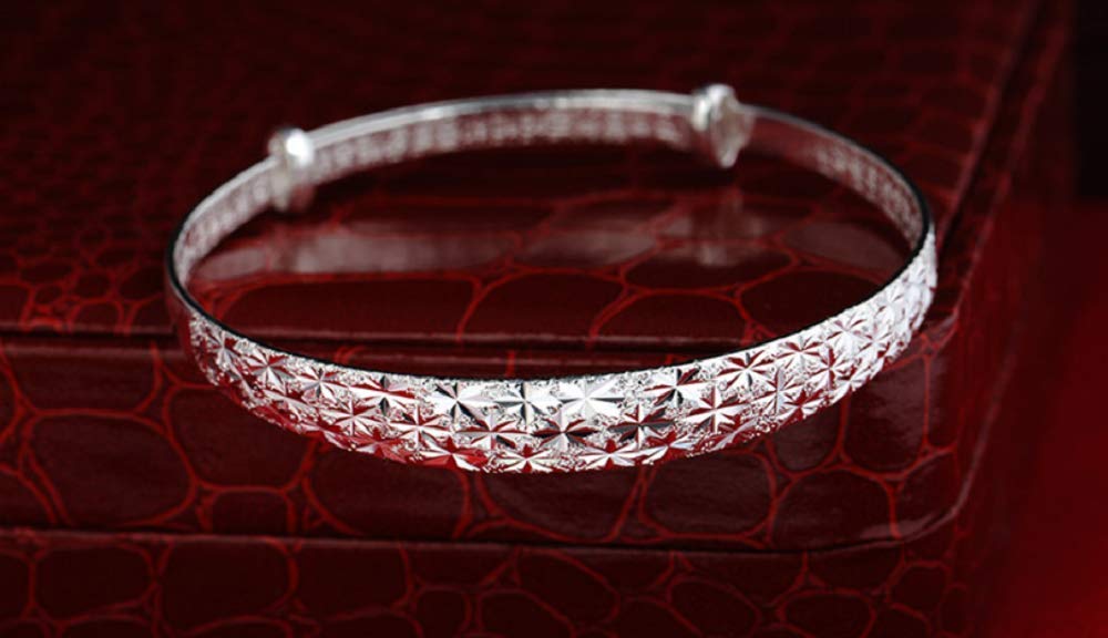 MAIHAO Women Jewelry Solid 925 Sterling Silver Womens Charm Bangle Bracelet Nice Gift