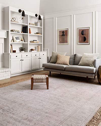 Loloi II Loren Collection LQ-12, Sand 18" x 18", Sample Rug, Soft, Durable, Vintage, Distressed, Low Profile, Non-Shedding, Easy Clean, Living Room Rug
