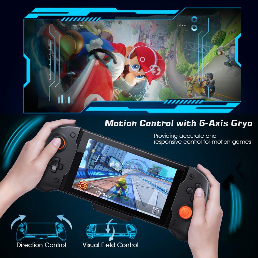 OIVO Switch Controller Grip Compatible with Nintendo Switch, Switch Pro Controller with Comfort Grip, 6 Gyro Axis& Double Motor Vibration for Switch Handheld Mode