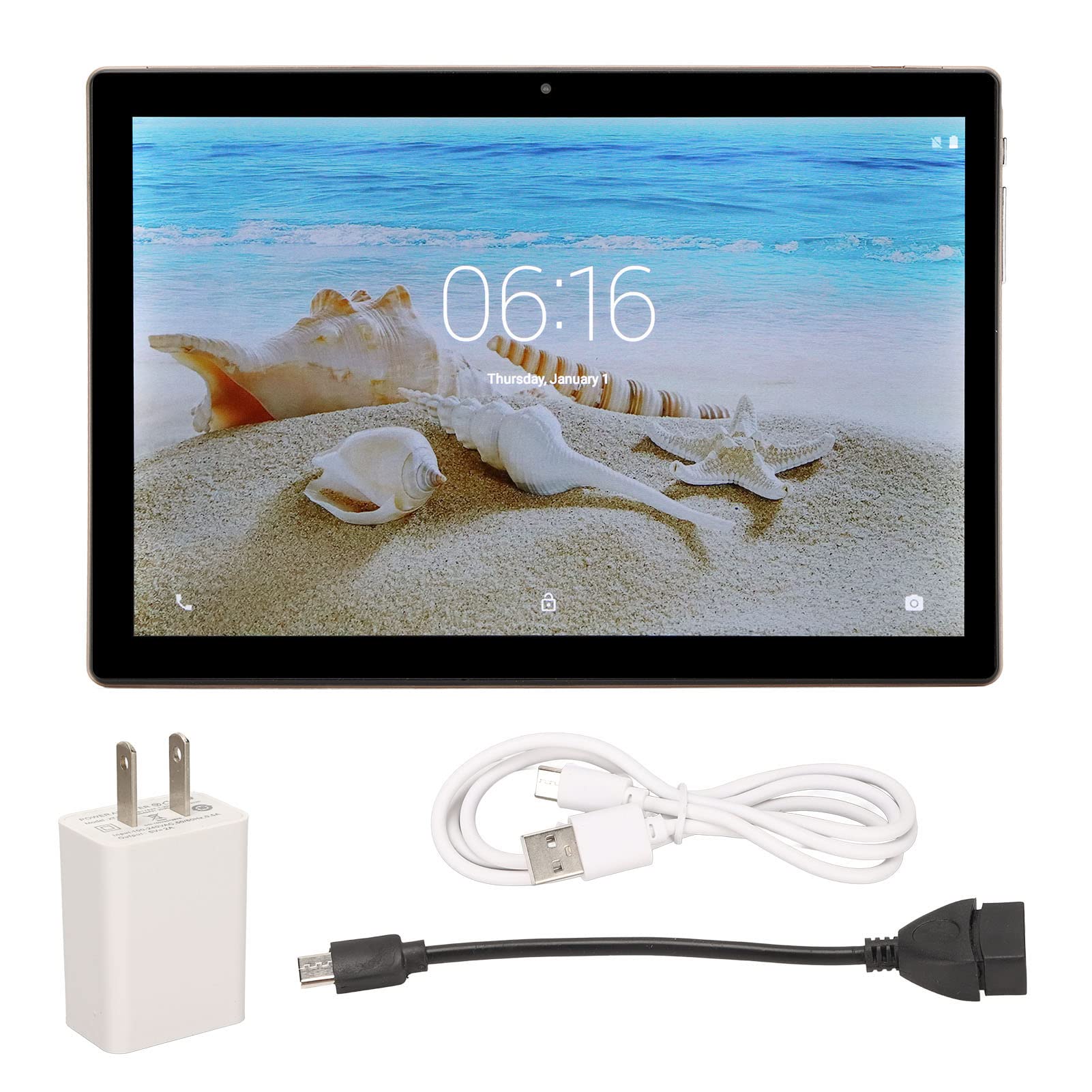 Zunate 10 Inch IPS HD Display Android 10 Tablet, Octa Core CPU Gaming Tablet with 4GB RAM 64GB ROM, Dual SIM Cards Slots, 8000mAh, Dual Camera, Video Call WiFi Tablet for Home Office(Gold)