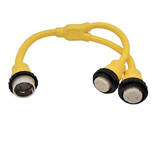 Parkworld 60042 Marine Shore Power 50 AMP 125 Volt Splitter. NEMA SS1-50P Male Plug to (2) SS1-50R Female Connector