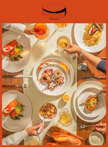 Sweese White Small Dessert Plates 7.8 Inch - Porcelain Appetizer Salad Plate Set of 6 - Dishwasher, Microwave, Oven Safe, Smooth Glaze, Scratch Resistant