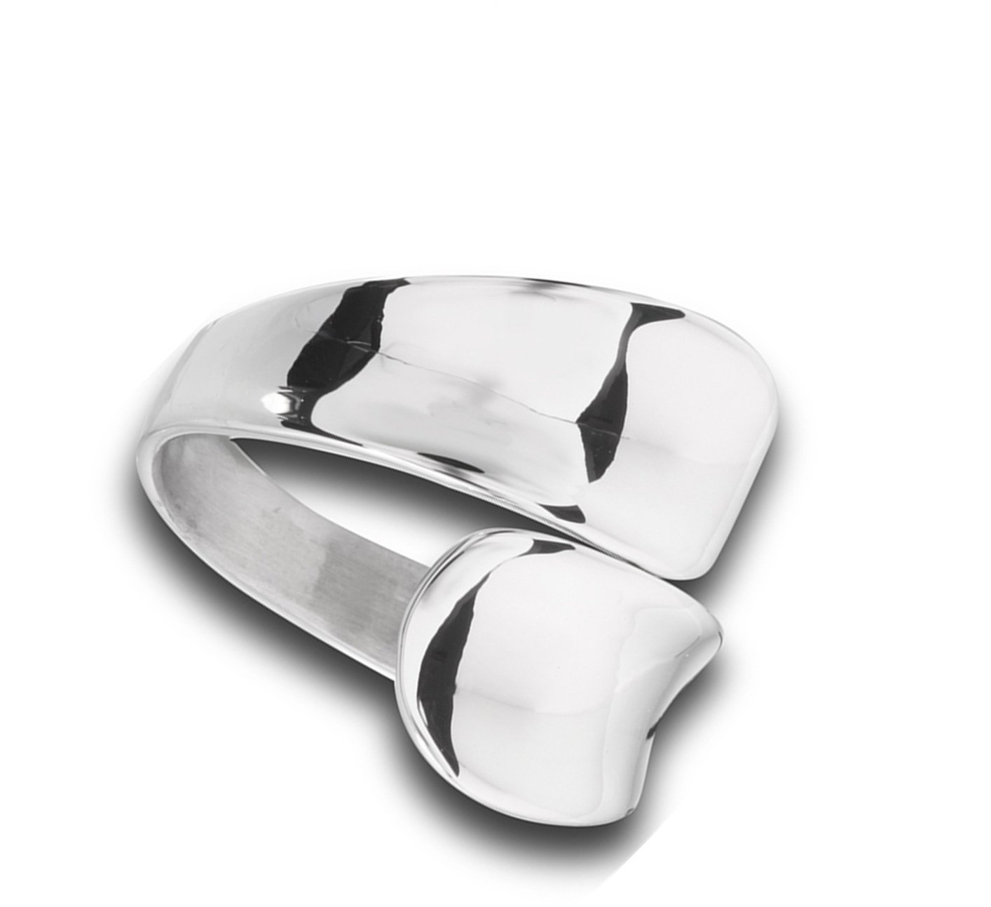 Modern Double Spoon Curved Concave Wrap Ring New Stainless Steel Band Size 10