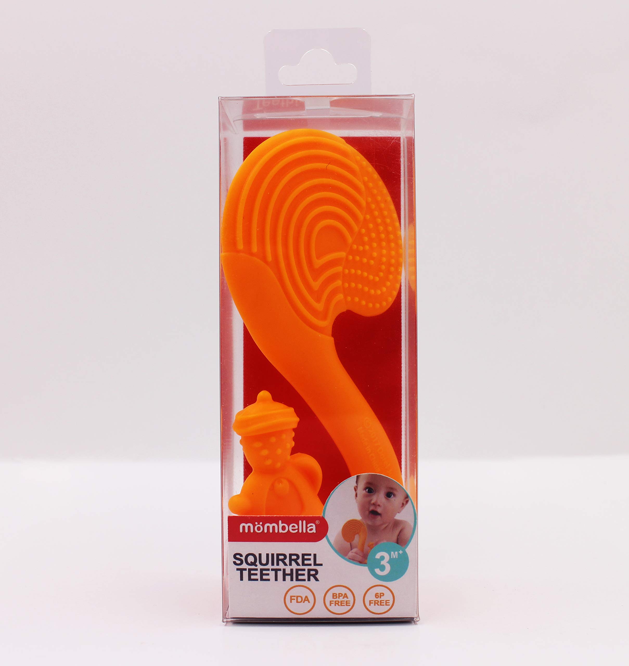ombella Scrat The Squirrel Silicone Baby Chew Toy for 6M+ Babies Whose Teeth Already can be SEEN/ERUPTED,Orange