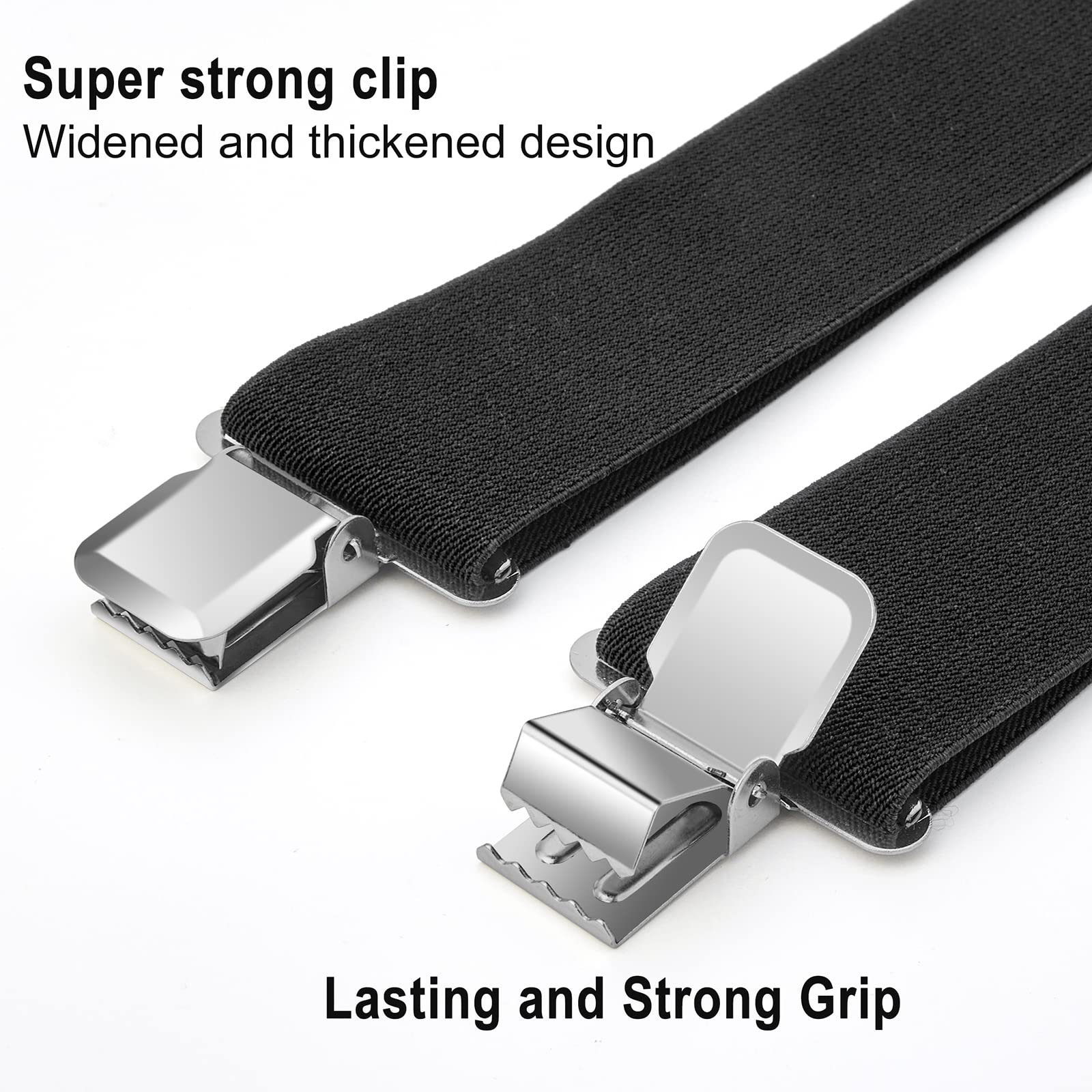 Somikis 2" Suspenders for Men, Heavy Duty Clip Wide X-Back Adjustable Suspenders for Work