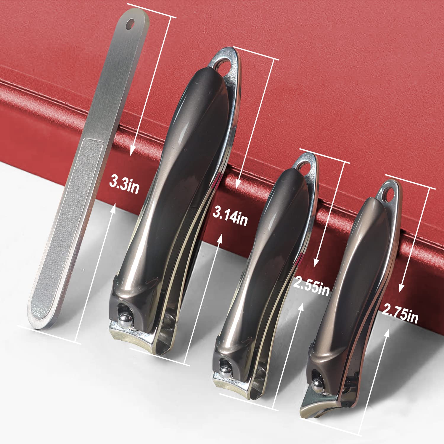 Nail Clippers Set - 4 Pack Carbon Steel Toenail Clippers Fingernail Clipper, Professional Nail Cutter Nail Clipper Set,Suitable for all