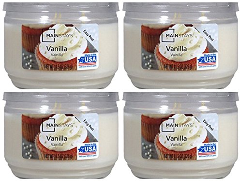 Mainstay 11.5oz Scented Candle, Vanilla 4-Pack