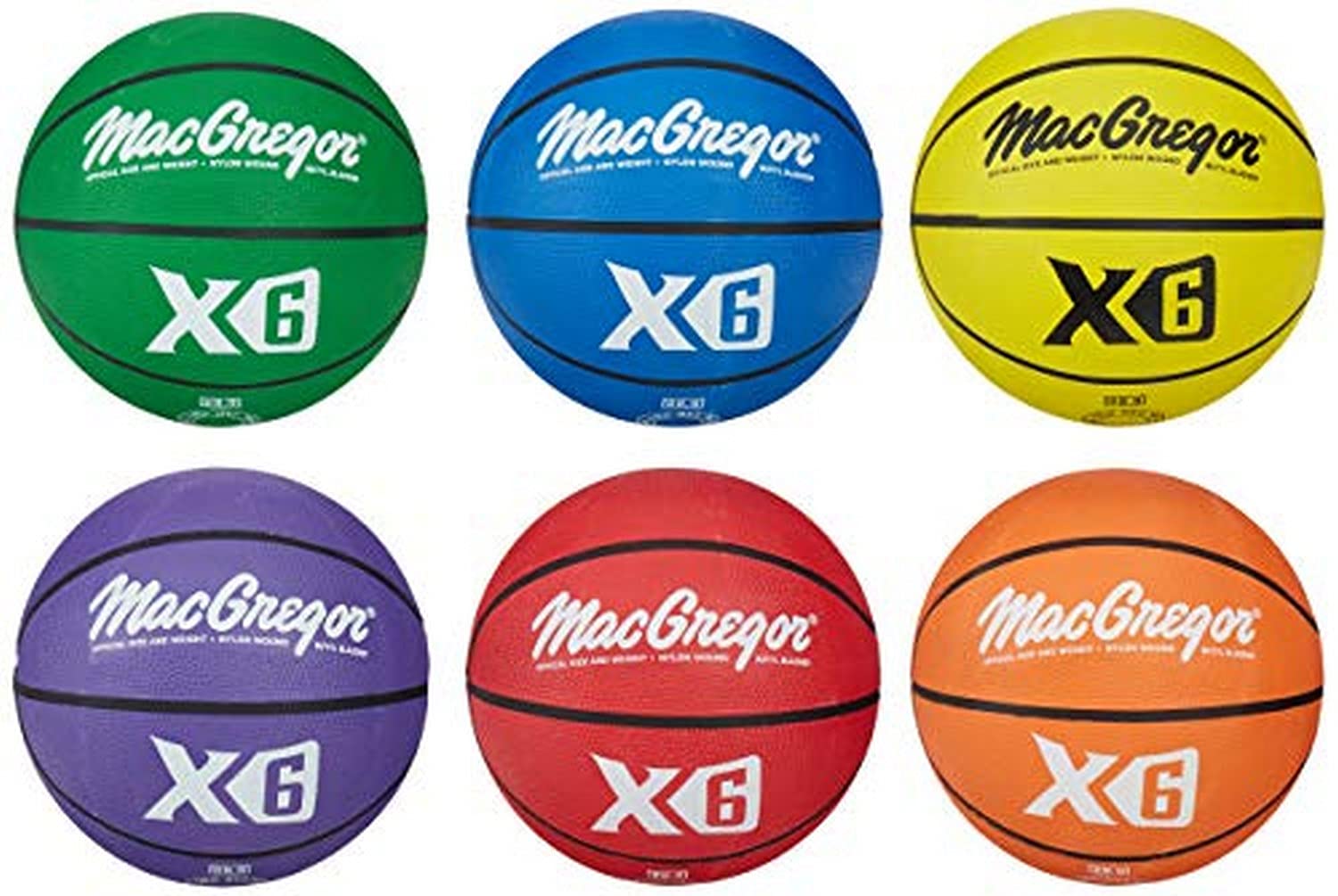 MacGregor Multicolor Basketballs (Set of 6) , Official Size (29.5")