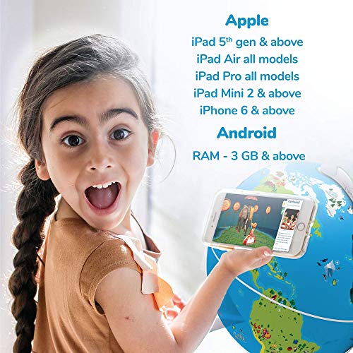 Orboot Earth by PlayShifu (App Based): Augmented Reality Interactive Globe for Kids, Stem Toy for Boys & Girls Age 4 to 10 Years (Metal Orboot)