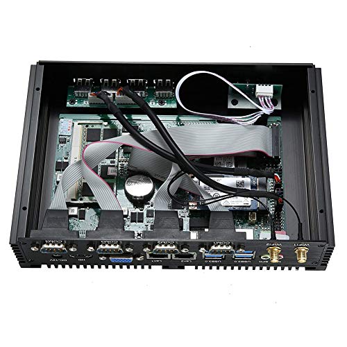 PARTAKER Powerful Mini Desktop Computer, Fanless Industrial PC, Intel Core i5 3317U, 8GB Ram 512GB SSD, 2xNICs, 4xUSB 3.0, 4xCOM RS232, HD Port, Aluminum Alloy Chassis, Windows 11 Pro