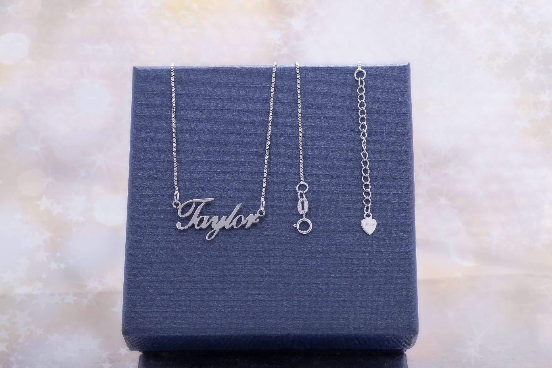 Lutilo 925 Sterling Sliver Custom Name Necklace Personalized Initial Necklaces Pendant Jewelry Gift for Her (Bella)
