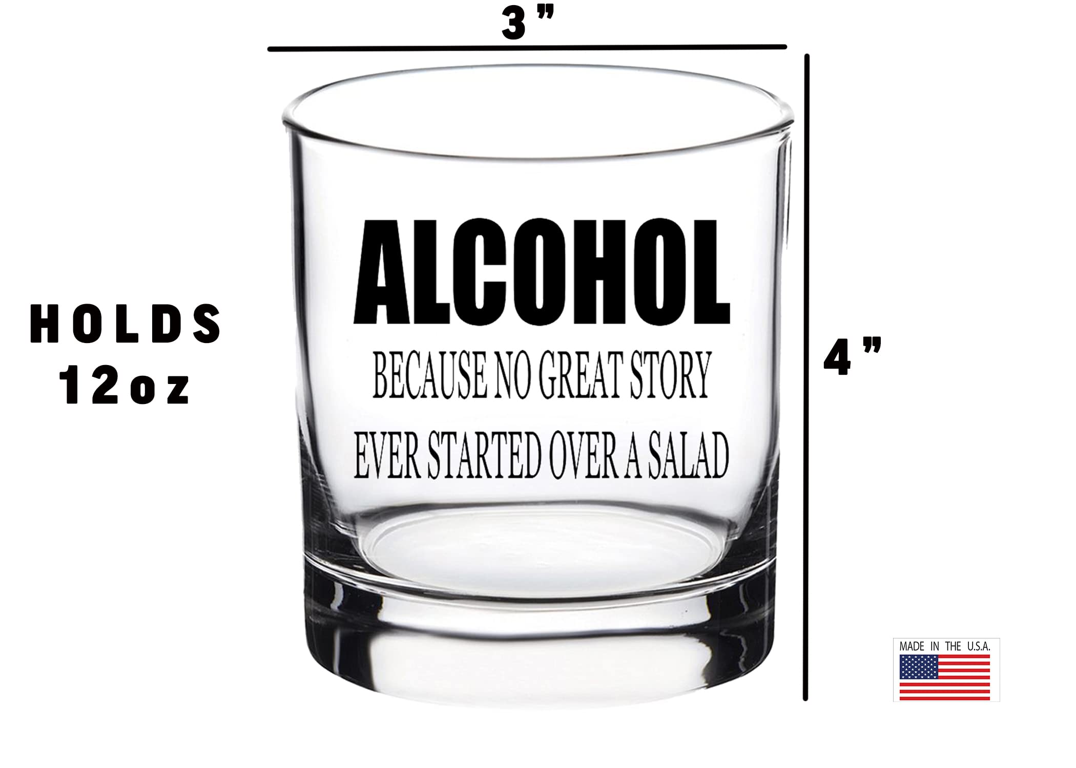 Rogue River Tactical Funny Alcohol Salad Old Fashioned Whiskey Glass Drinking Cup Gift For Him Men Dad Grandpa