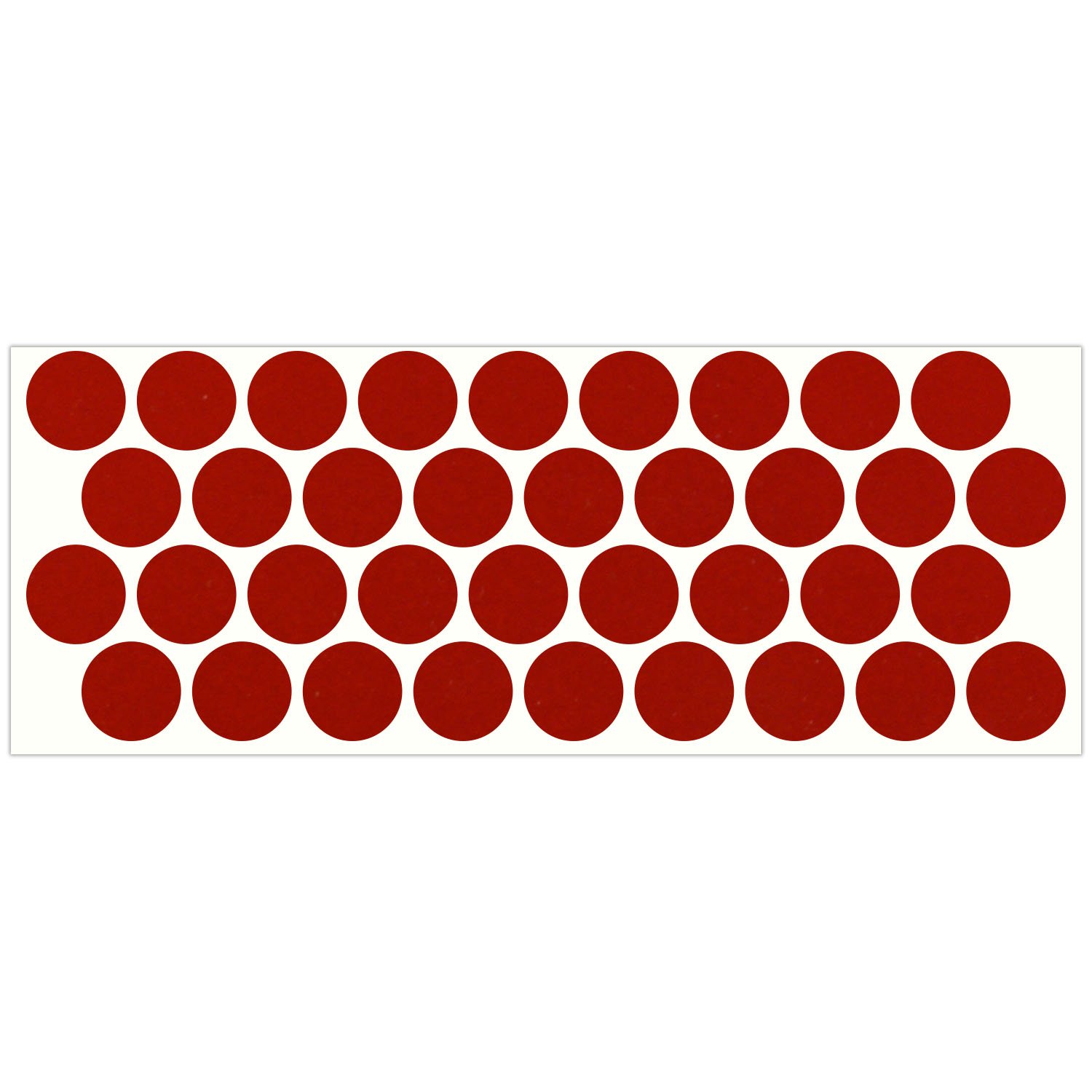 LiteMark Reflective Red 1 Inch Circle Sticker Decals for Helmets, Bicycles, Strollers, Wheelchairs and More - Pack of 36