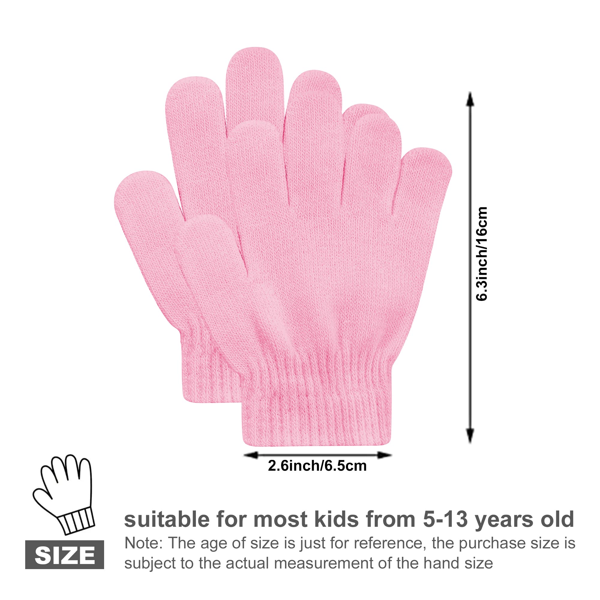 Uttpll Toddler Magic Mittens Kid Gloves Stretch Full Finger Solid Color Winter Protection Warm Knitted Gloves for Boys Girls Supplies White One Size