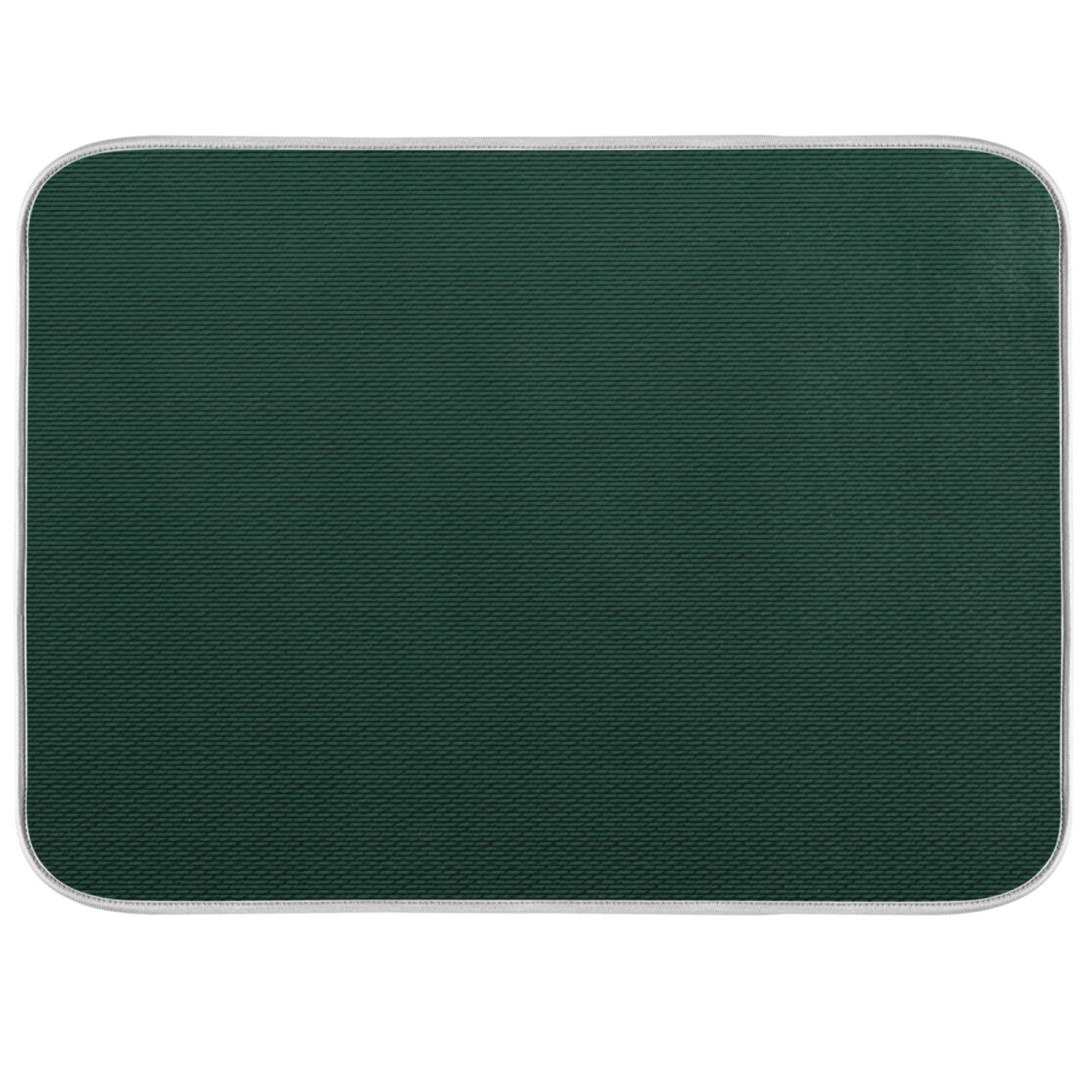 Qilmy Hunter Green Dish Drying Mats Tableware Absorption Water Mat Home Decor Drying Pad for Kitchen Countertop, 18 X 24 Inch
