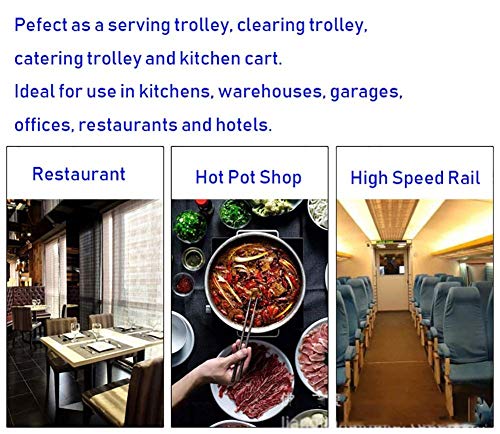 ZXZB Movable Trolleys, Kitchen Storage Hand Trucks, 3 Tier Hotel Catecart with Handle,Plastic Cleaning Service Collecting Rolling Trolley for Restaurants/Gray/107*51*97Cm