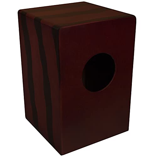 Sawtooth Harmony Series Hand Stained Elephant Design Travel Size Cajon with Drum Sack Carry Bag (ST-HSC-T