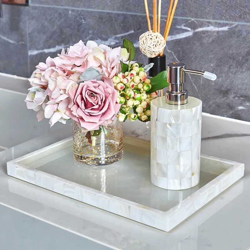 MKYOKO Resin Bathroom Supplies Set Cup with Tray Accessories Toothbrush Holder Soap Dispenser Soap Dish Mouth (D Light Grey)
