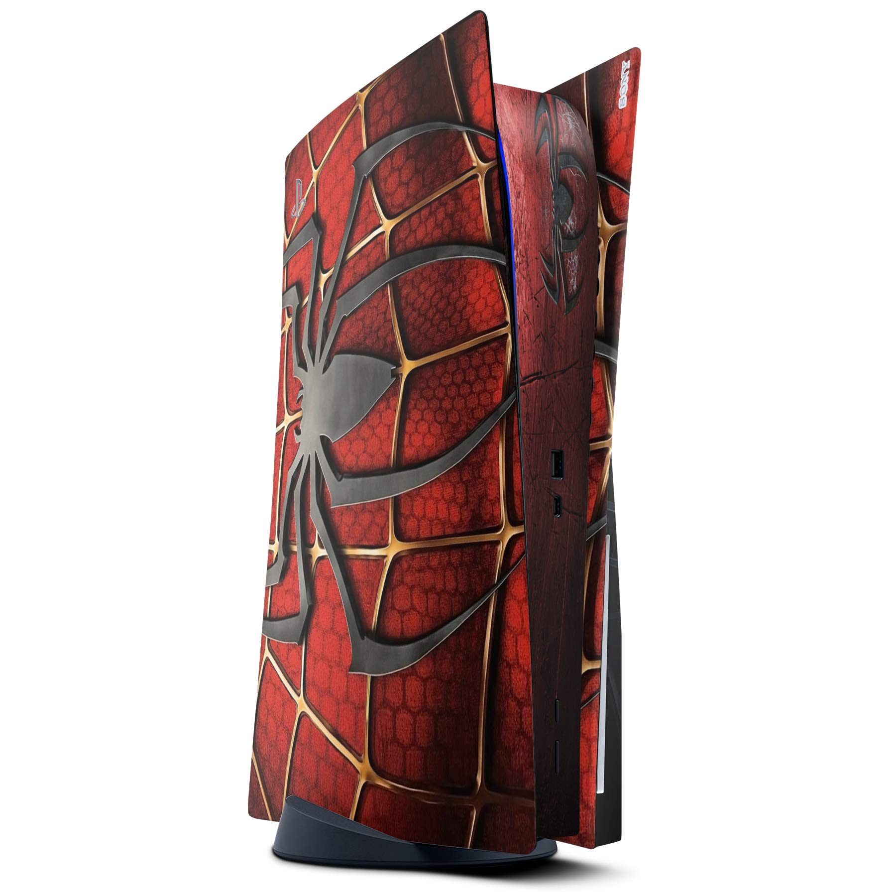 PS5 Disk Console Spider Skin Decal Vinal Sticker + 2 Controller Skins Set