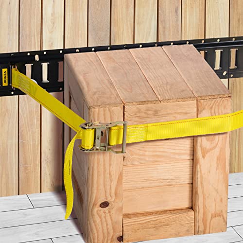 VEVOR E-Track Ratchet Strap, 8PCS 2" x 15' E Track Straps with 4400 LBS Breaking Strength, w/Polyester Webbing & Spring Fitting & Ratchets, Durable Tie-Downs for Motorcycles, Tire, Trailer Loads