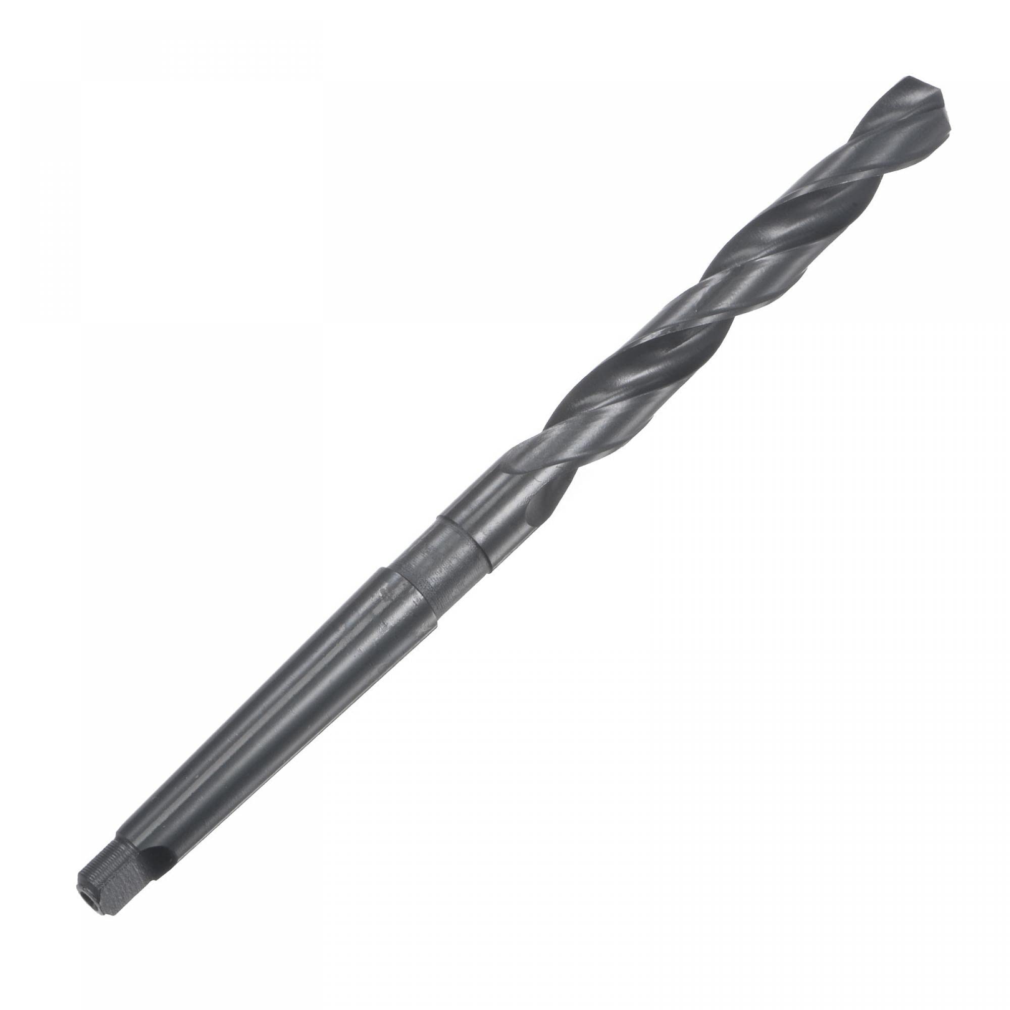 uxcell 11.7mm Twist Bit Jobber Drill Bit with MT1 Morse Taper Shank, 95mm Flute Length High-Speed Steel Black Oxide Taper Shank Drill Bits
