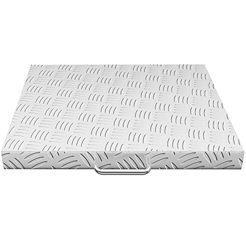 VEVOR Griddle Cover, Compatible with Blackstone 28" Griddle, Light Aluminum Diamond Plate Sheet Grill Lid with Stainless Steel Handle for Outdoor BBQ Black Stone Grill Accessories, Silver
