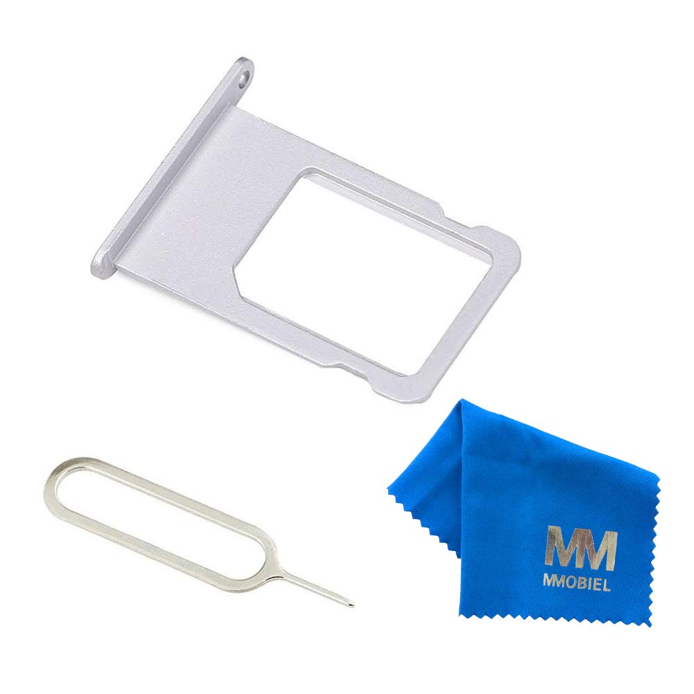 MMOBIEL SIM Card Slot Tray Holder Replacement Compatible with iPhone 6 2014 - Incl. SIM Pin - Black