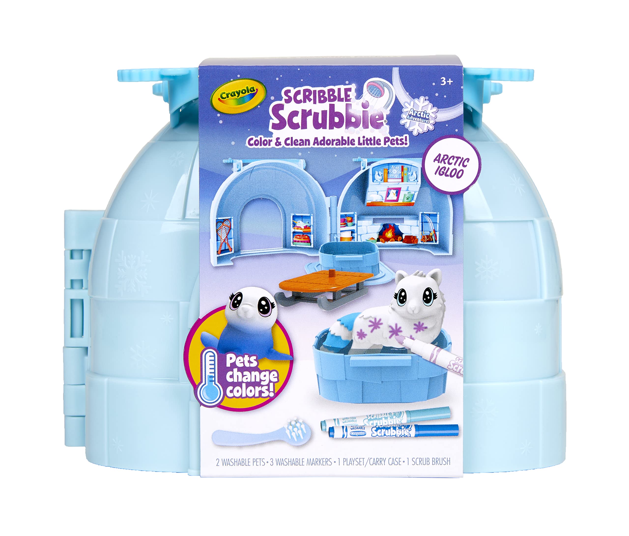 Scribble Scrubbie Pets Arctic Igloo, Color Change Pets & Storage Case, Gift for Girls & Boys
