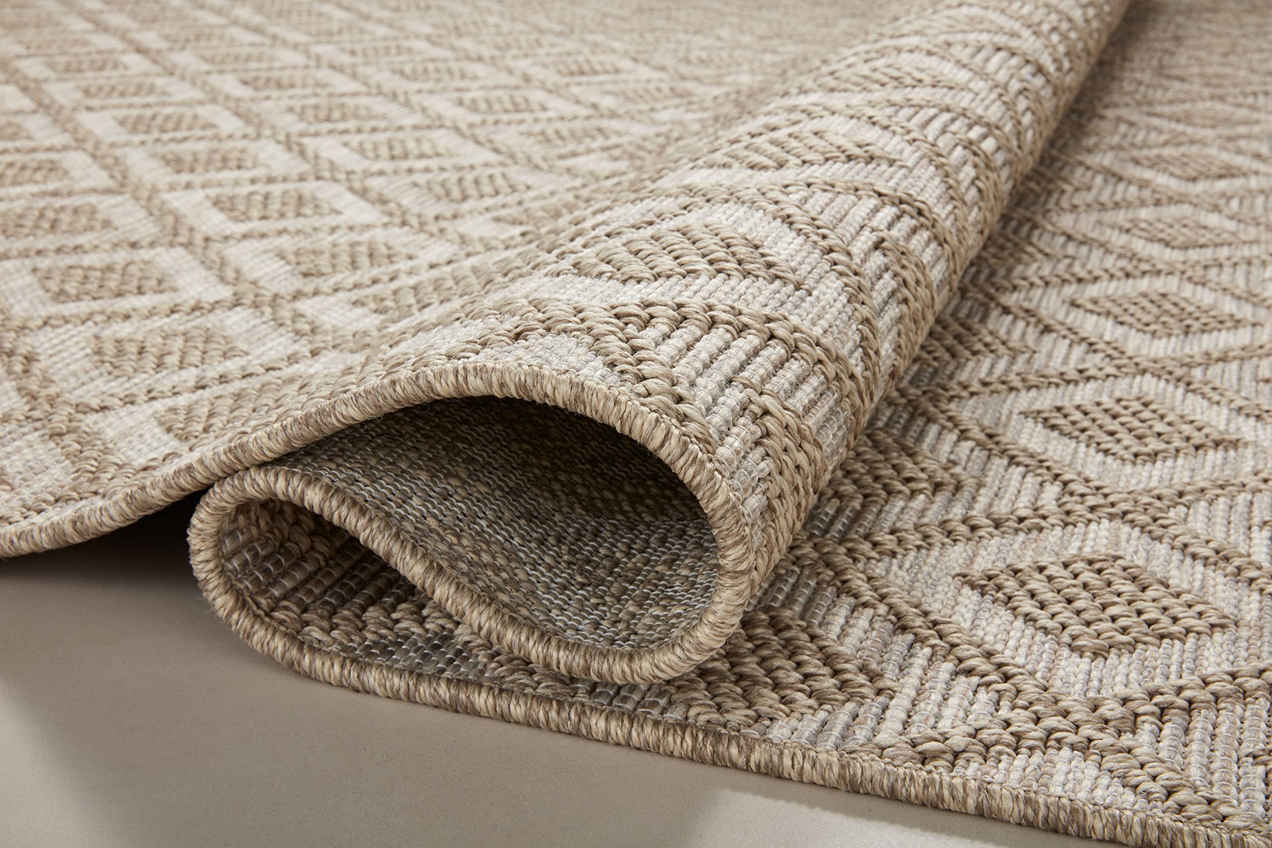 Loloi II Dawn Collection Indoor/Outdoor DAW-07 Light Brown 8'-10" x 12'-2" Area Rug