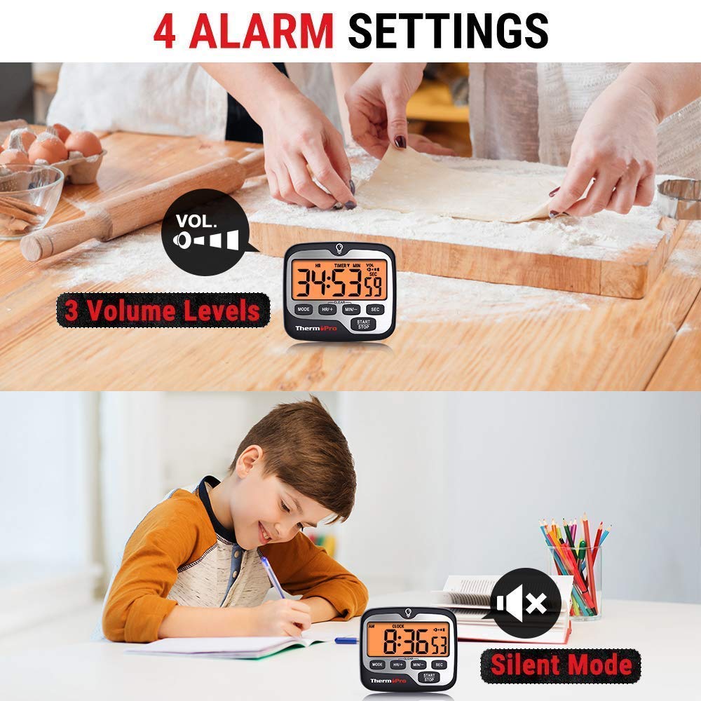 ThermoPro TP-02S Instant Read Meat Thermometer+ThermoPro TM01 Kitchen Timers for Cooking