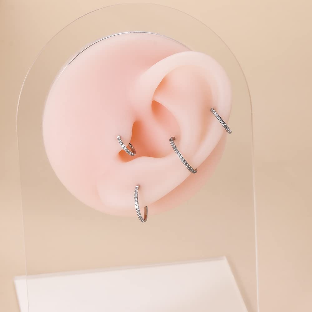 Toppiercing One Piece ASTM-F136 Piercing Titane G23 16G 6mm Hinged Clicker Segment Hoop Cartilage Earring Tragus Helix Piercing Titanium Earring
