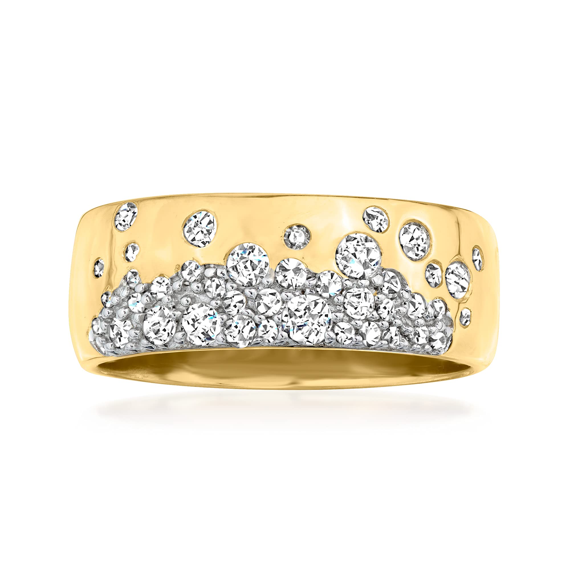 Ross-Simons 0.50 ct. t.w. Scattered-Diamond Ring in 18kt Gold Over Sterling. Size 7