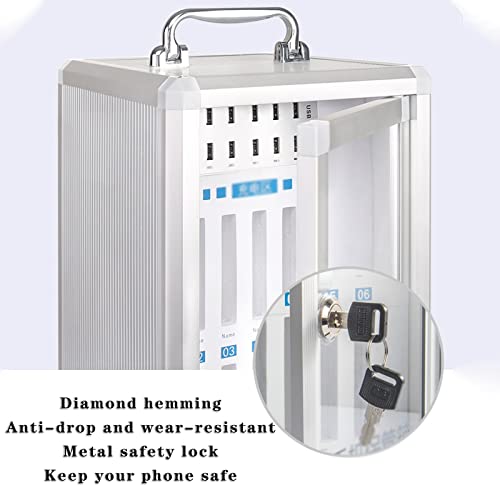 USB Rechargeable 12,24 Slot Mobile Phone Storage Cabinet Wall-Mounted Lockable Mobile Phone Storage Box Suitable for Schools, Factories, Conference Rooms (Size : 12)