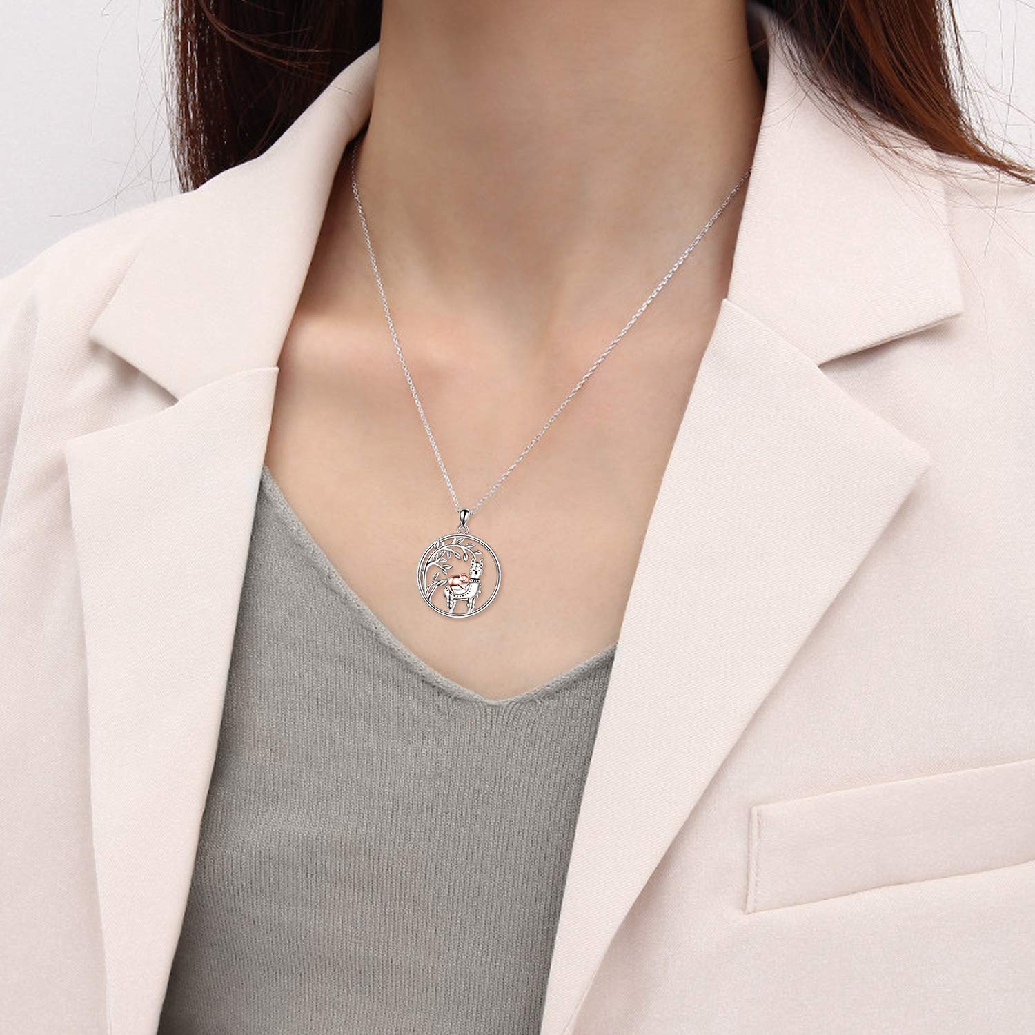 ONEFINITY Sloth Llama Necklace Sterling Silver Sloth Llama Pendant Necklaces for Women Jewelry Gifts