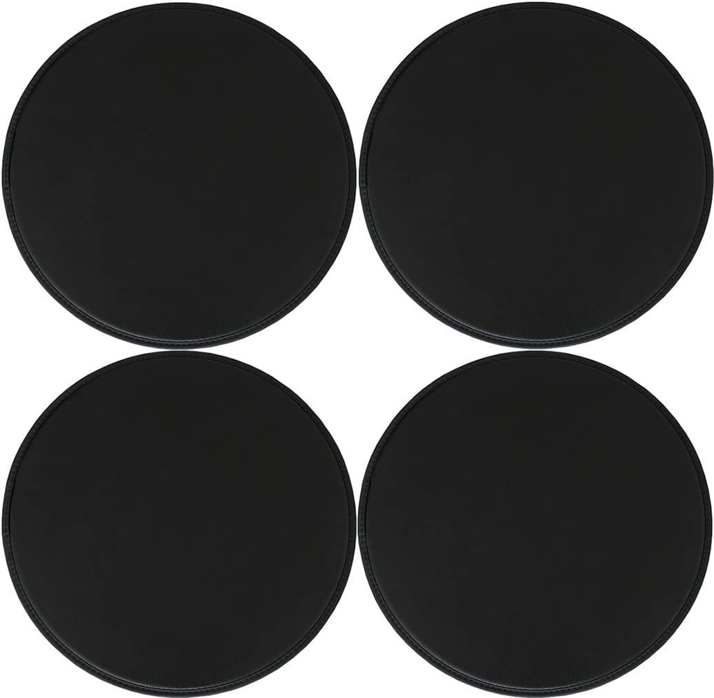 Round Leather Stool Chair Cushions Non Slip Dining Seat Pads 1/2/4 Pack Water Proof Chair Cushions for High Stool Chairs Bistro Bar Seat ( Color : Black , Size : 40cm*4packs )