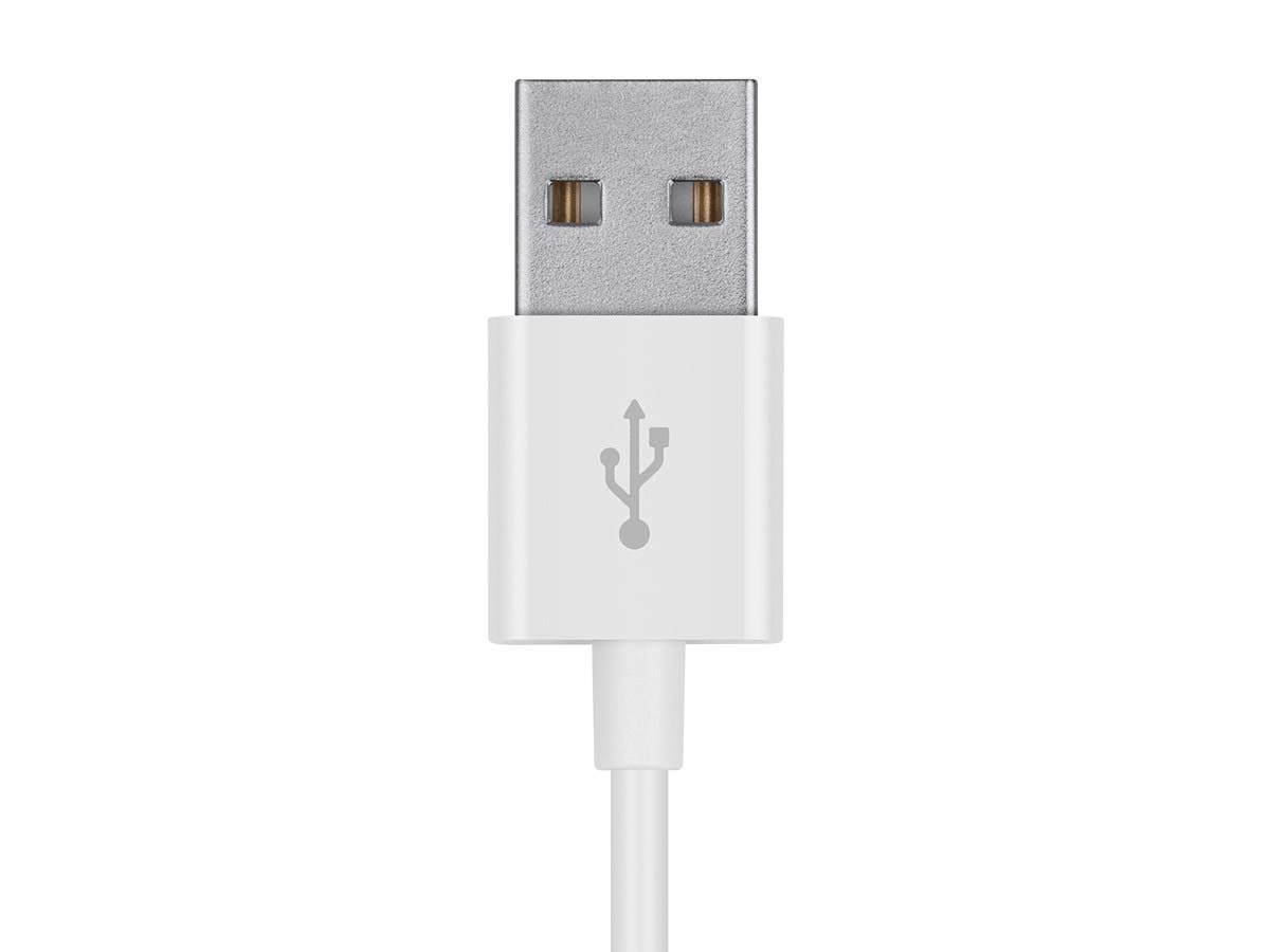 Monoprice USB-A to Micro B Cable - 6 Feet - White, Polycarbonate Connector Heads, 2.4A, 22/30AWG - Select Series
